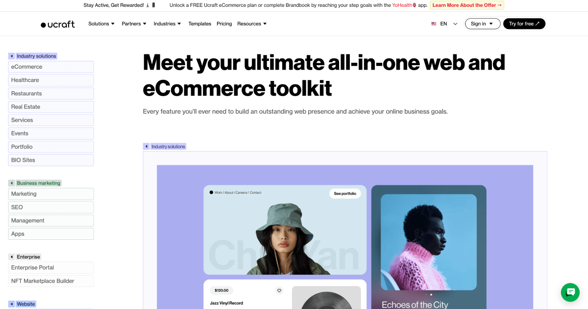 Website Builder Features and Benefits | Ucraft Next