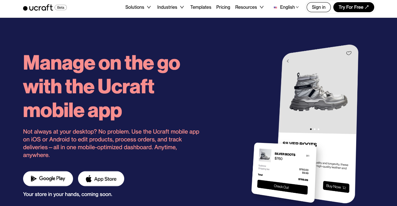 Merchant App | Manage Your Website from Mobile | Ucraft Next