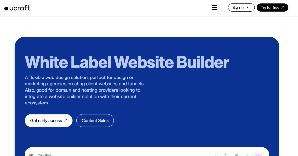 White Label Website Builder | Ucraft Next