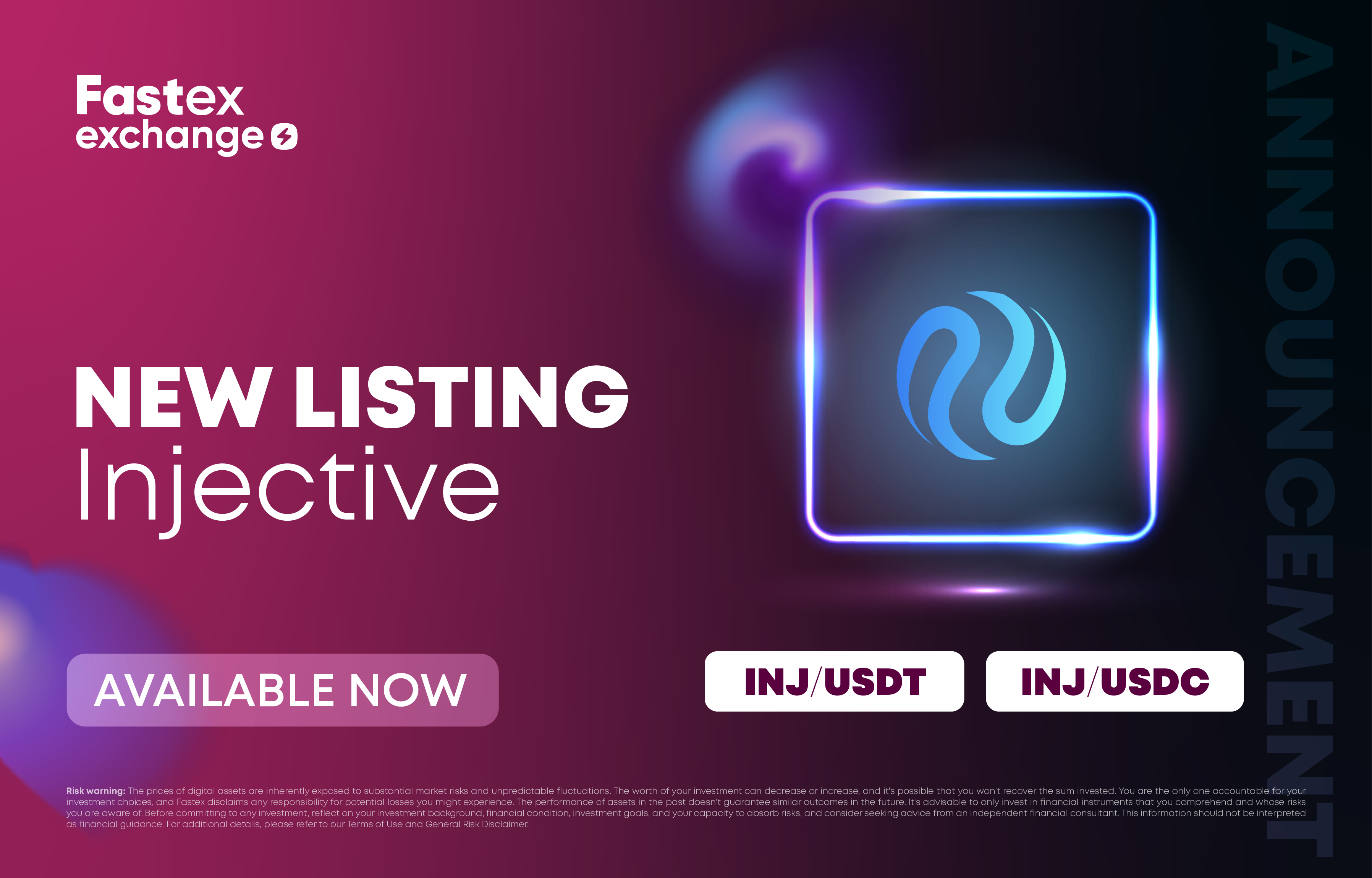 New Network Integration on Fastex Exchange: Injective (INJ) | Fastex